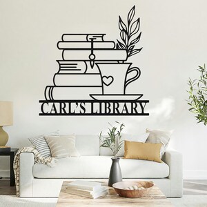 Custom Books Metal Sign,personalized Reading Sign,library Metal Sign ...