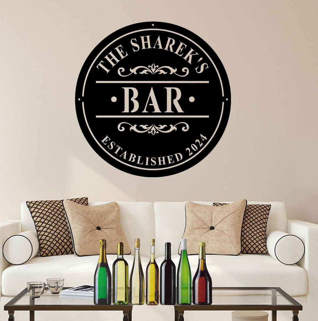 Personalized Metal Bar Wall Sign, Custom Bar Sign, Bar Wall Art Decor ...