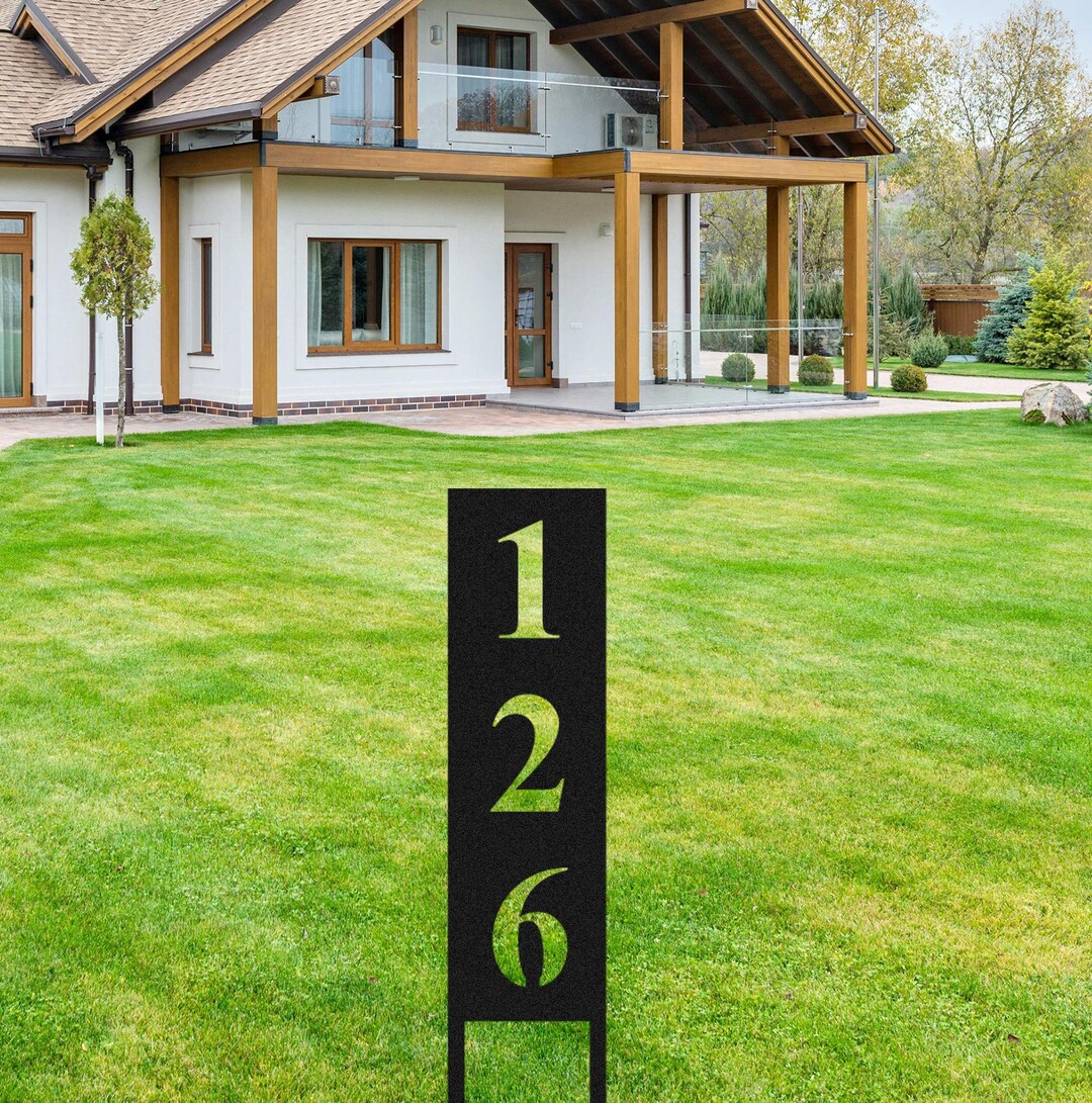 Address Sign With Stakes,custom House Number Sign, Metal Address Sign ...