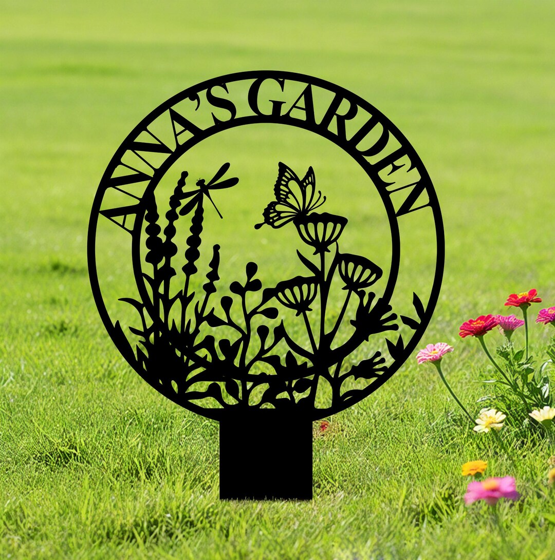Custom Garden Decor,metal Garden Sign With Stake,personalized Garden ...
