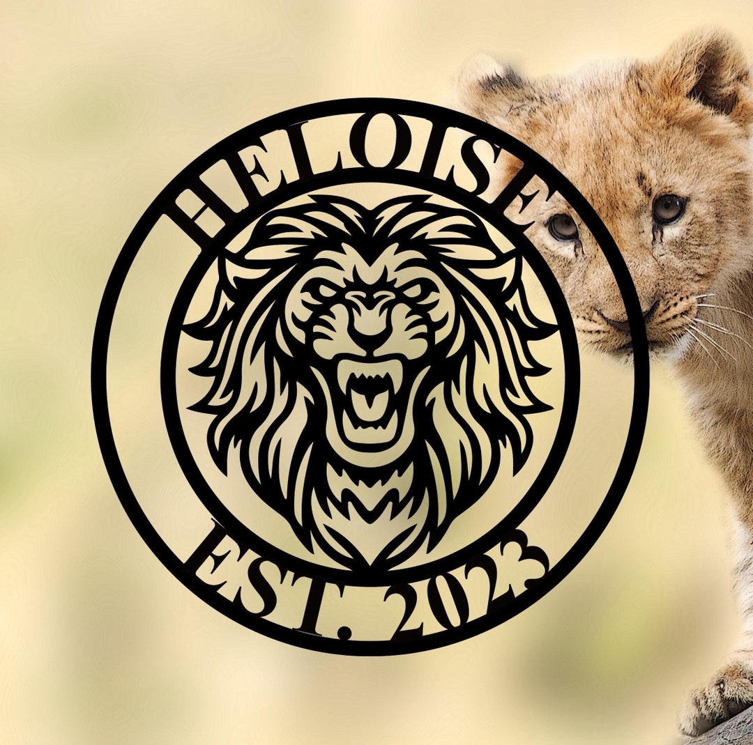 Custom Lion Metal Sign,personalized Lion Name Sign,lion Metal Wall Art ...