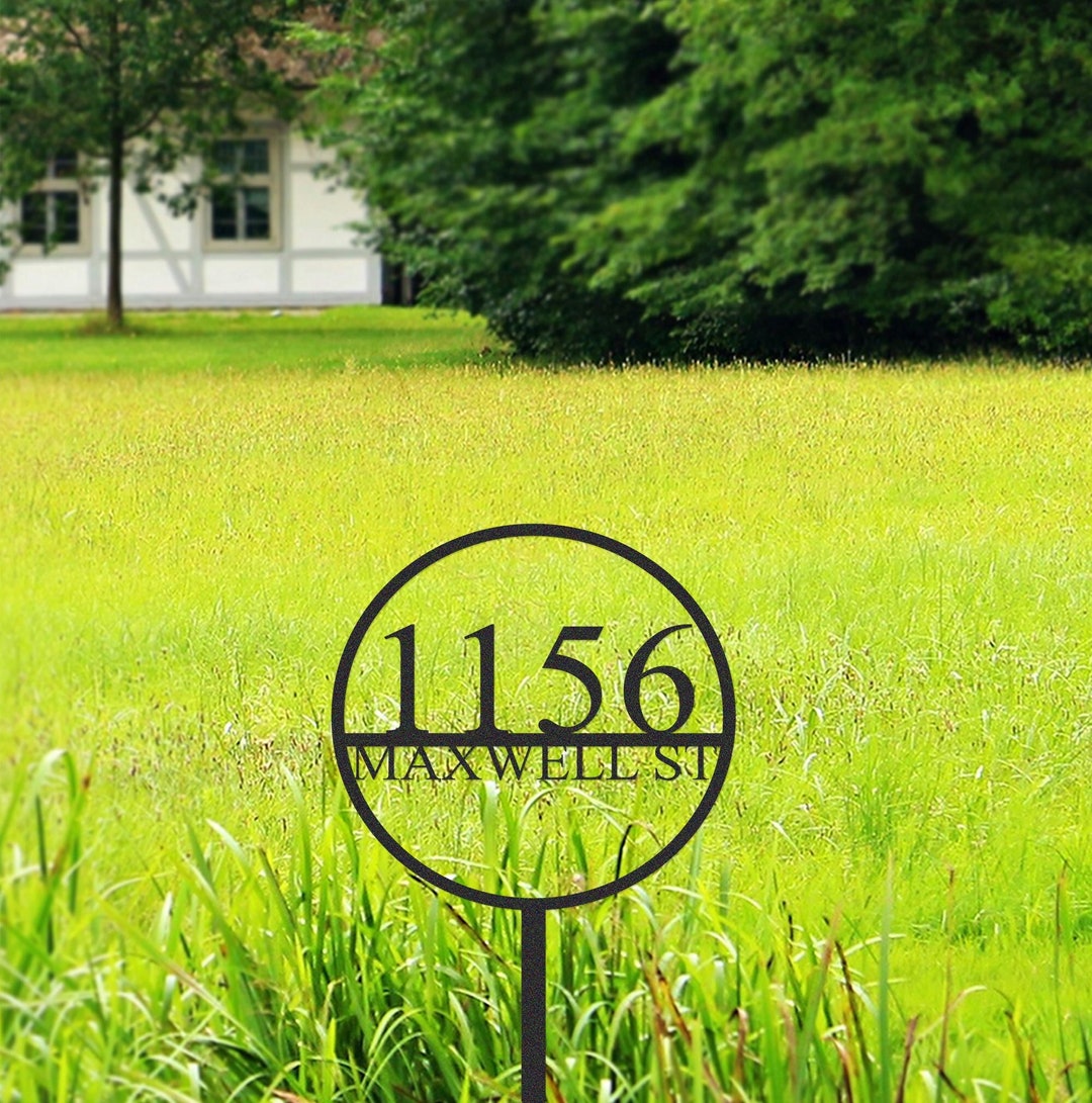 Address Sign With Stakes,custom House Number Sign ,personalized Staked ...