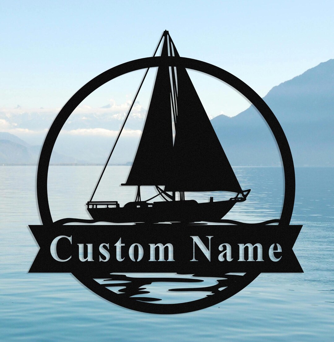 Custom Sailboat Monogram,personalized Metal Name Sign,sailboat Metal ...