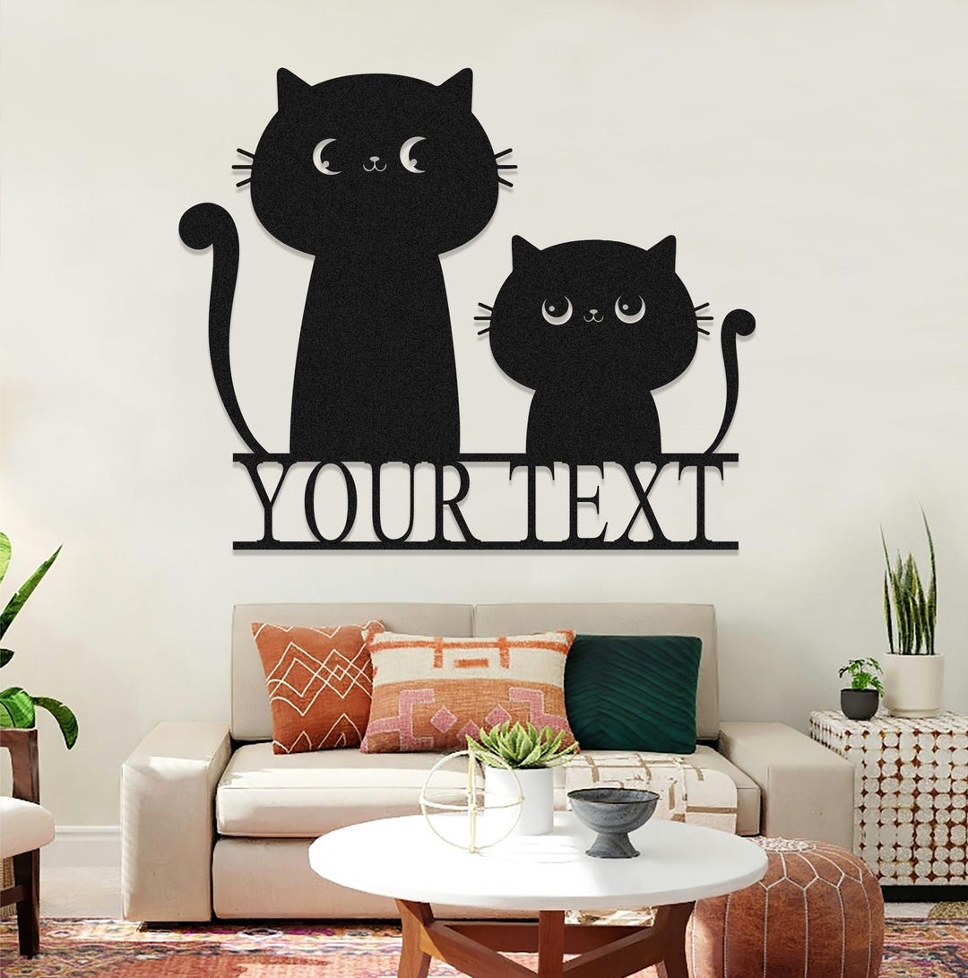 Custom Cats Metal Sign,cats Name Sign,family Name Sign,cats Wall Art ...