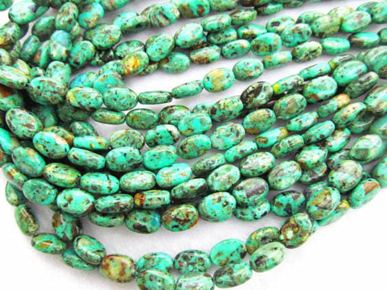 8X12mm Natural African Blue Gold Vein Turquoise gemstone - Etsy España