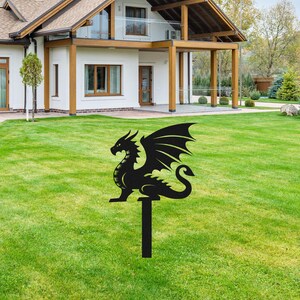 Dragon Yard Metal Sign,dragon Garden Sign With Stake,flower Bed Decor ...