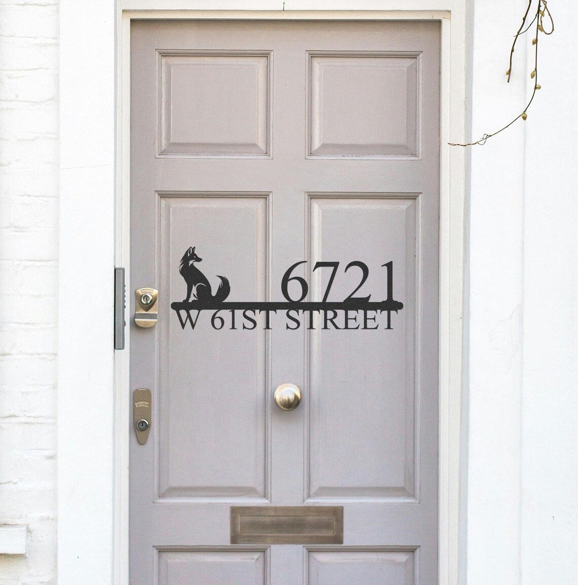 Metal Address Sign,personalized Fox House Number Sign,street Name Sign ...