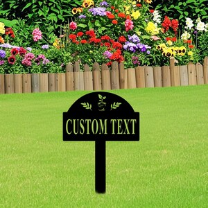 Custom Garden Sign With Stake,gardener Name Sign,garden Metal Art,metal ...