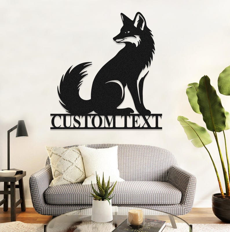 Custom Fox Metal Sign,personalized Fox Name Sign,fox Metal Wall Art,fox ...