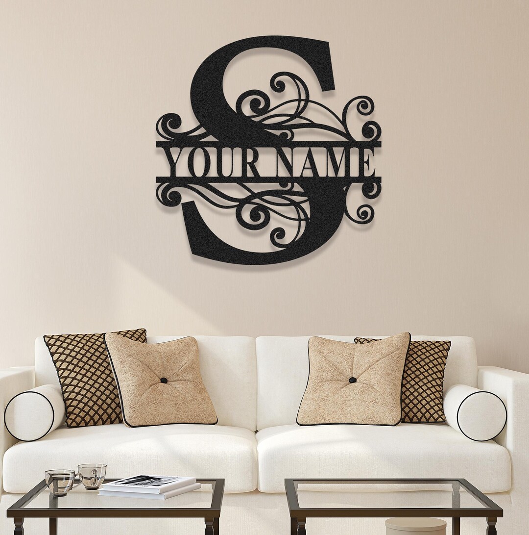 Family Name Metal Sign,personalized Last Name Sign,monogram Name Sign ...