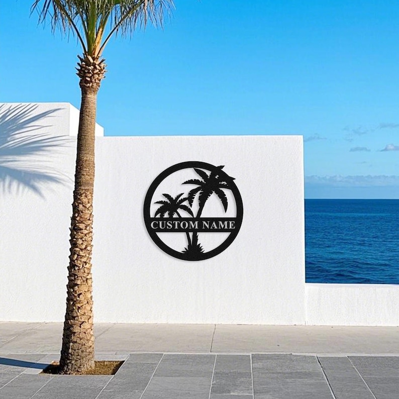Personalized Palm Tree Metal Sign,custom Beachy Decor,palm Tree Sign ...
