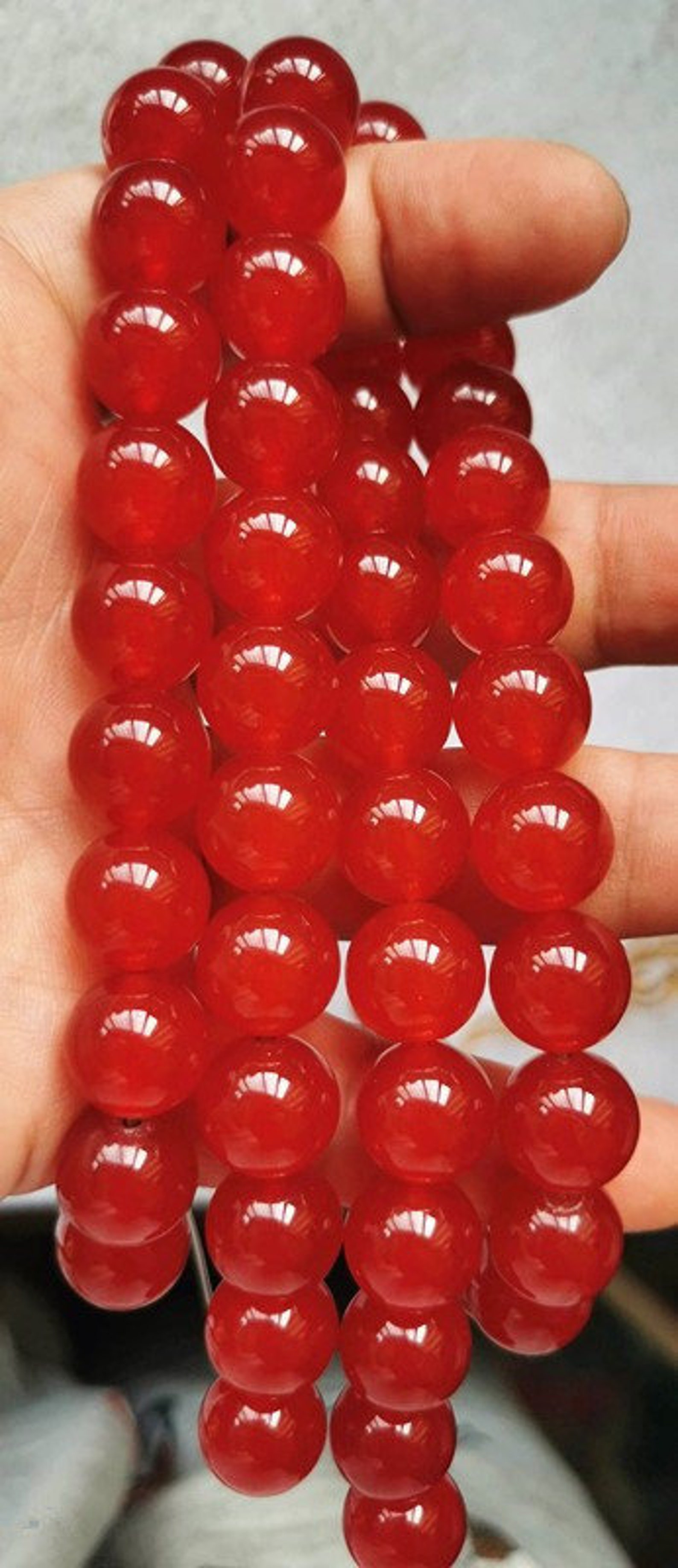6-12mm Ruby Crimson Jade Crystal spacer beads strandDIY | Etsy