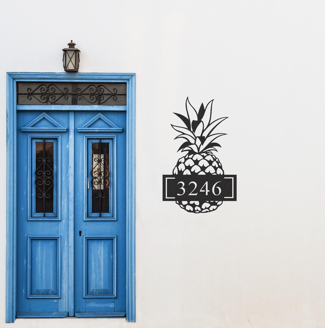 Pineapple Address Sign,pineapple Metal Wall Decor, Pineapple House ...
