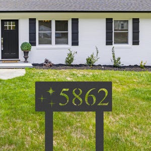 Address Sign With Stakes,custom House Number Sign ,personalized Staked ...