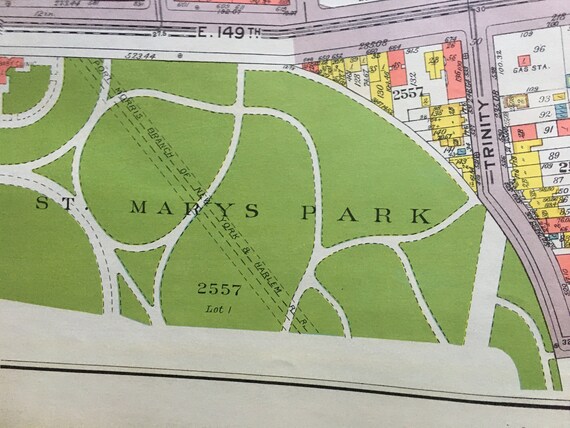 Home Décor Ann's Avenue to Leggett Avenue Atlas Map Reproduction 1942 ...