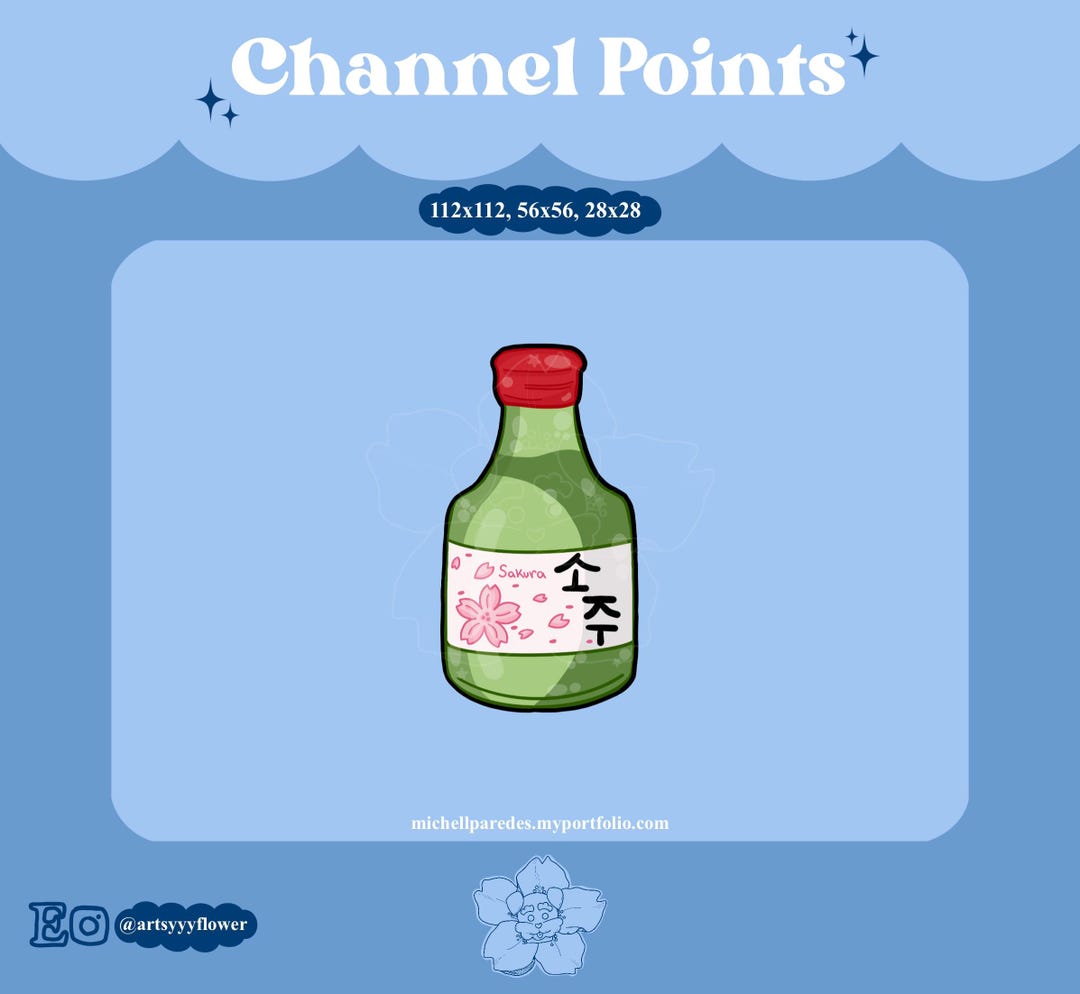 Soju Sakura Bottle | Emote | Channel Point | Badge | for Twitch ...