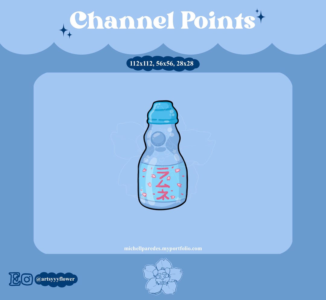 Ramune Sakura Bottle | Emote | Channel Point | Badge | for Twitch ...