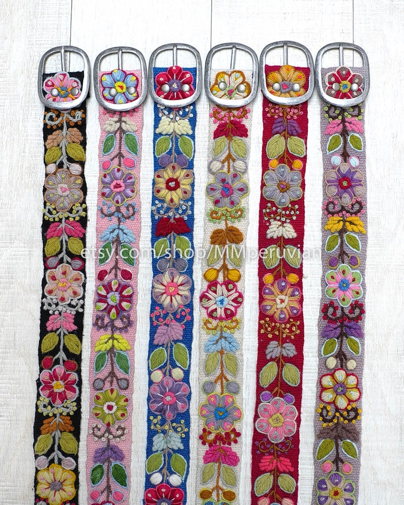 Lot of 50 Embroidered Belt Floral Colorful Wholesale Belt - Etsy