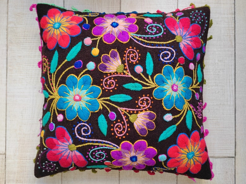 Boho Flower Pillows Turquoise Pillowcase Hippie Pillow - Etsy