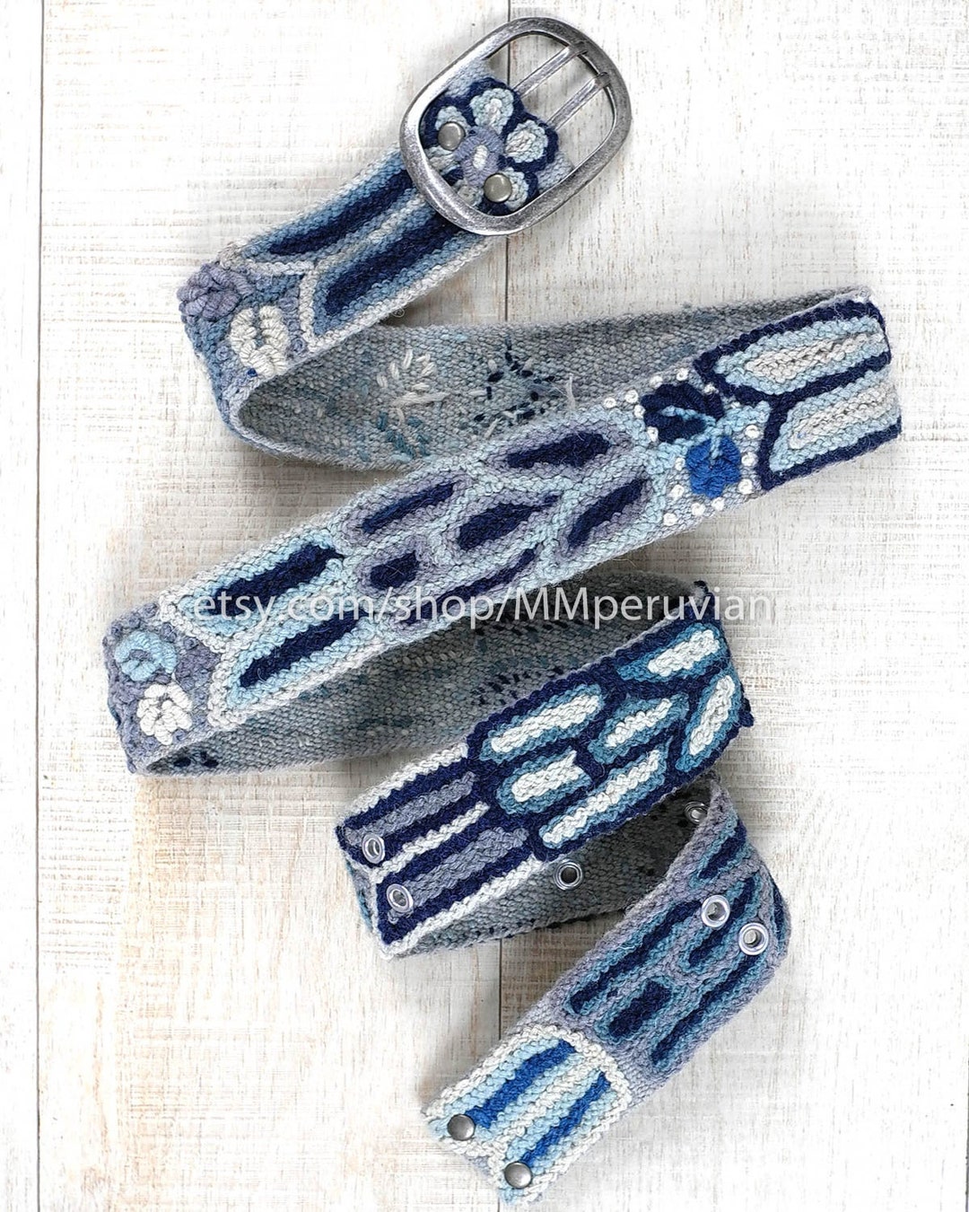 Peruvian Embroidered Belt Floral Denim, Wool Embroidered Belts, Floral ...
