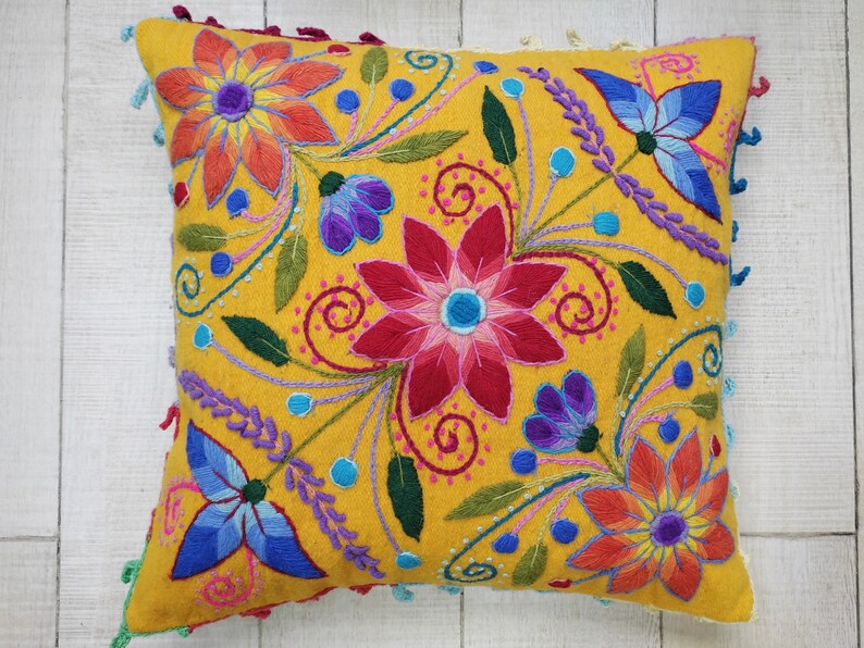Boho Flower Pillows Turquoise Pillowcase Hippie Pillow - Etsy