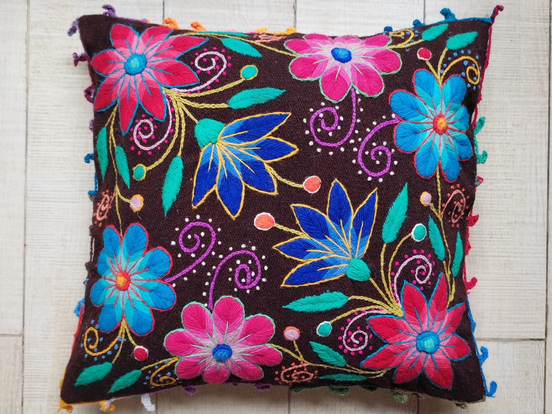 Boho Flower Pillows, Turquoise Pillowcase, Hippie Pillow Covers ...