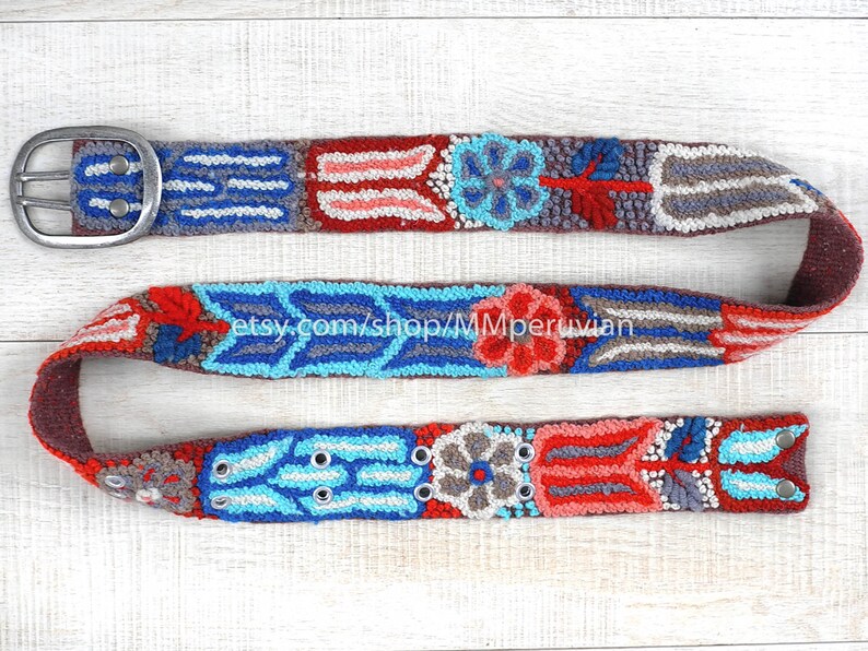 Hand Embroidered Belt Floral Gray Wool Embroidered Belts | Etsy