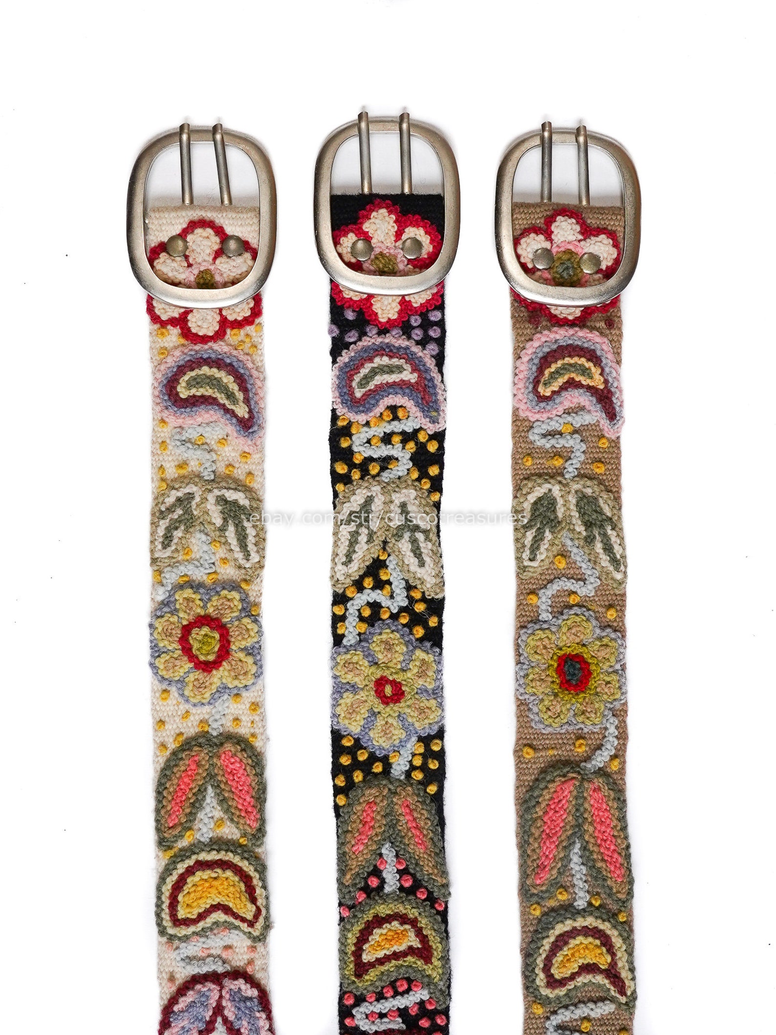 Embroidered Belt Floral Natural Organic Dyes, Peuvian Belts, Belt ...