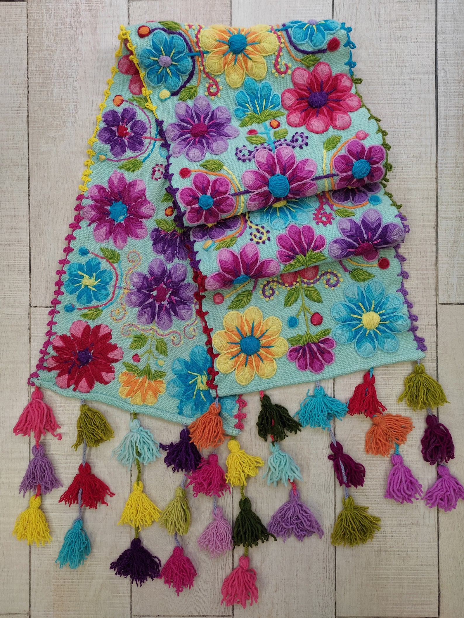 Ethnic Table Runner Colorful Boho Runner Embroidered Table - Etsy