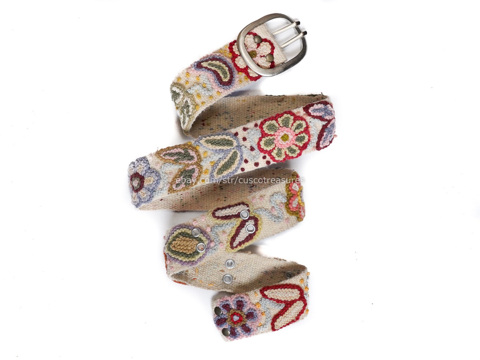 Embroidered Belt Floral Natural Organic Dyes, Peuvian Belts, Belt ...