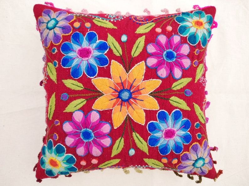 Boho Flower Pillows Turquoise Pillowcase Hippie Pillow - Etsy