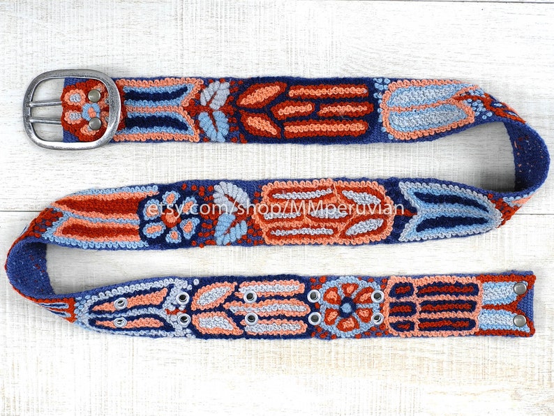 Hand Embroidered Belt Floral Gray Wool Embroidered Belts | Etsy