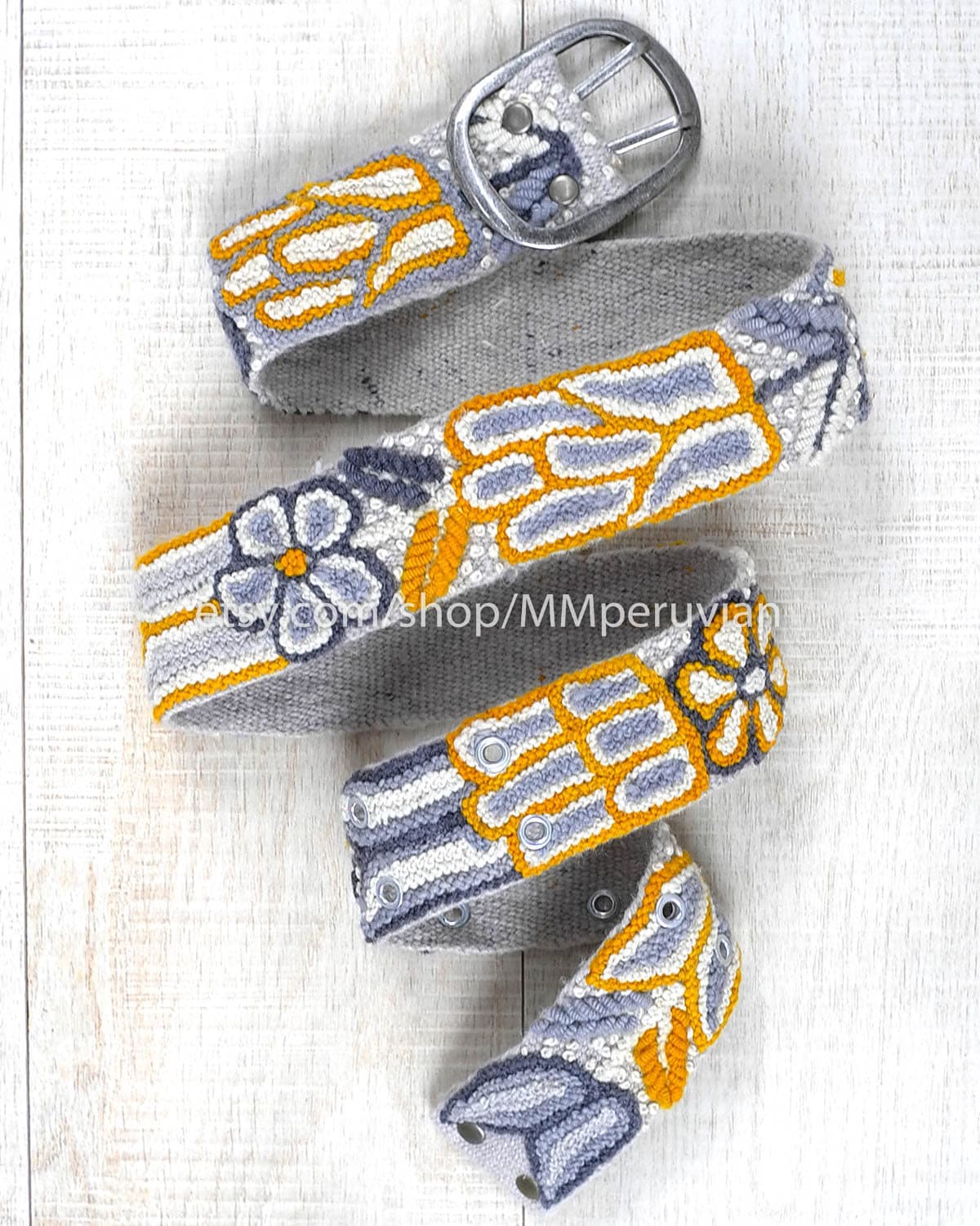 Peruvian embroidered belt floral colorful wool embroidered | Etsy