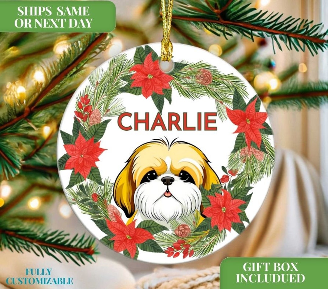 Shih Tzu Ornament, Shih Tzu Custom Ornament, Cute Shih Tzu Mama Gift ...