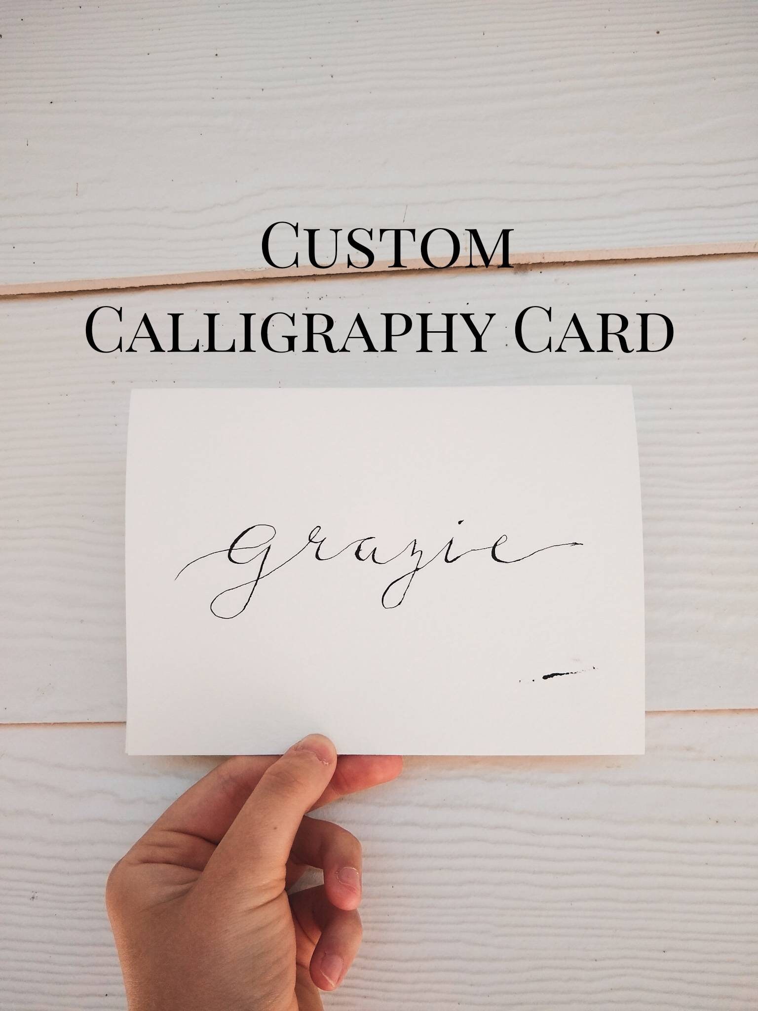 Custom Calligraphy Card, Blank Card, Custom Fonts, Calligraphy, Custom ...