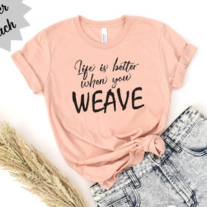 Weaving Themed Unisex Cotton T-shirt Loom Lover Gift for Weaver Crew ...