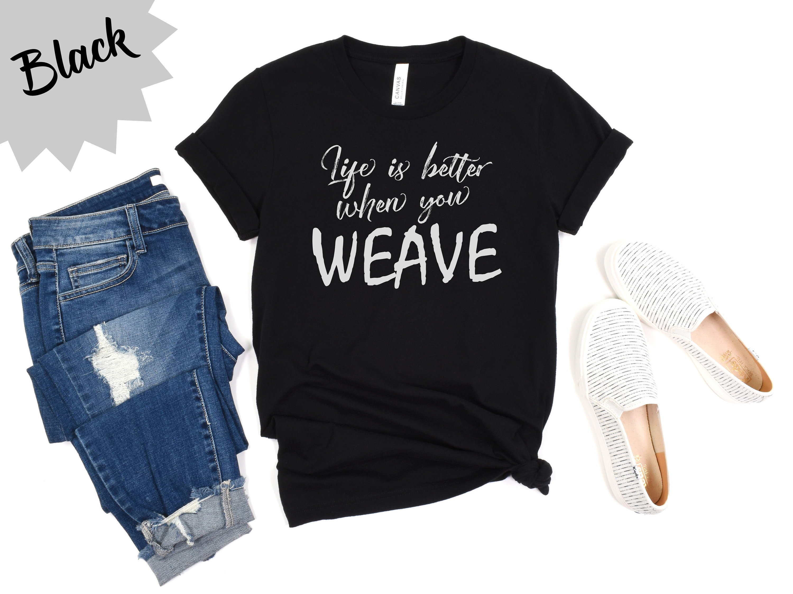 Weaving Themed Unisex Cotton T-shirt Loom Lover Gift for Weaver Crew ...