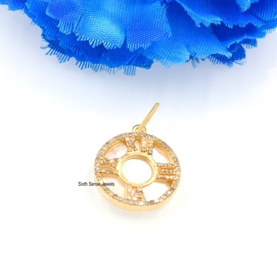 925 Silver Mother of Pearl Roman Clock Pendant: Moissanite Charm - Etsy