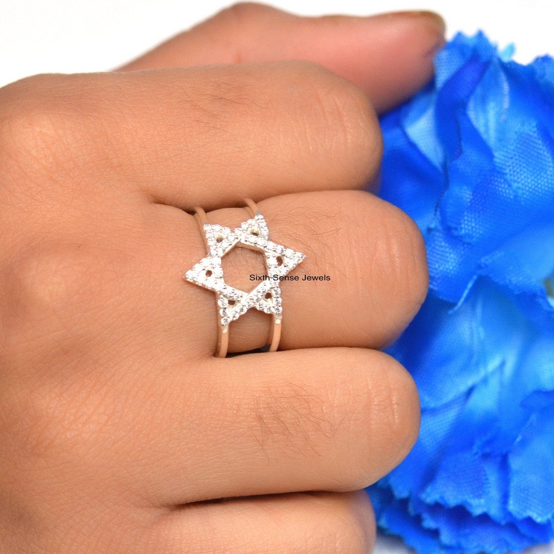 Diamond Star of David Ring Diamond Star David Ring Megan - Etsy