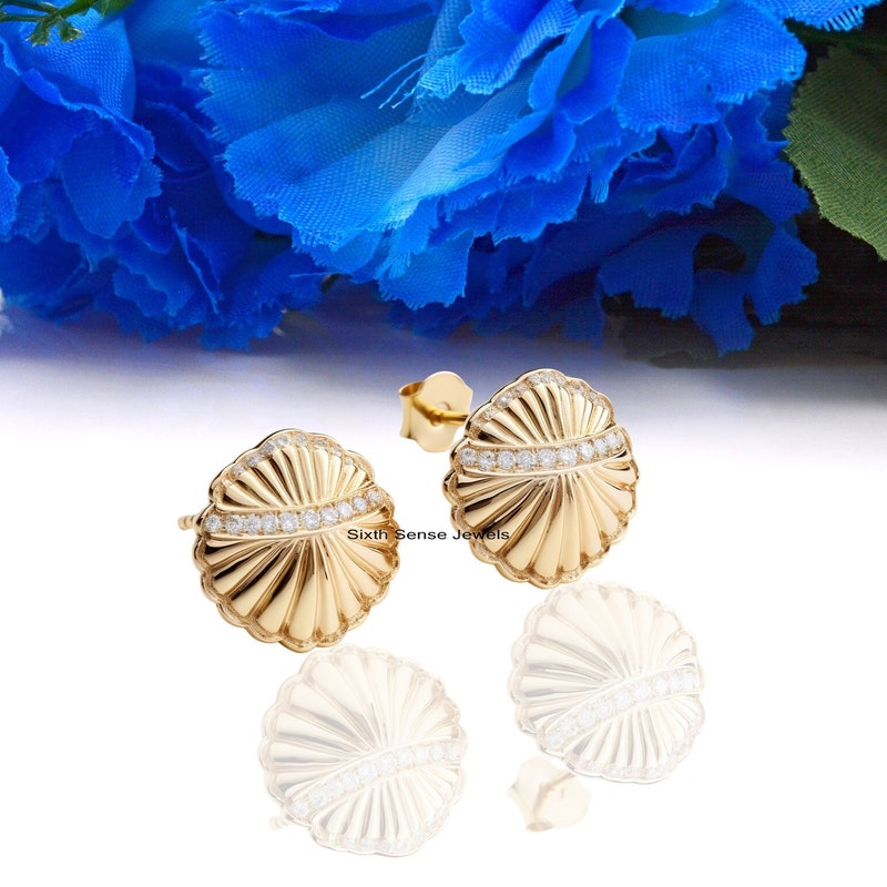 Shell Stud Earrings - Etsy