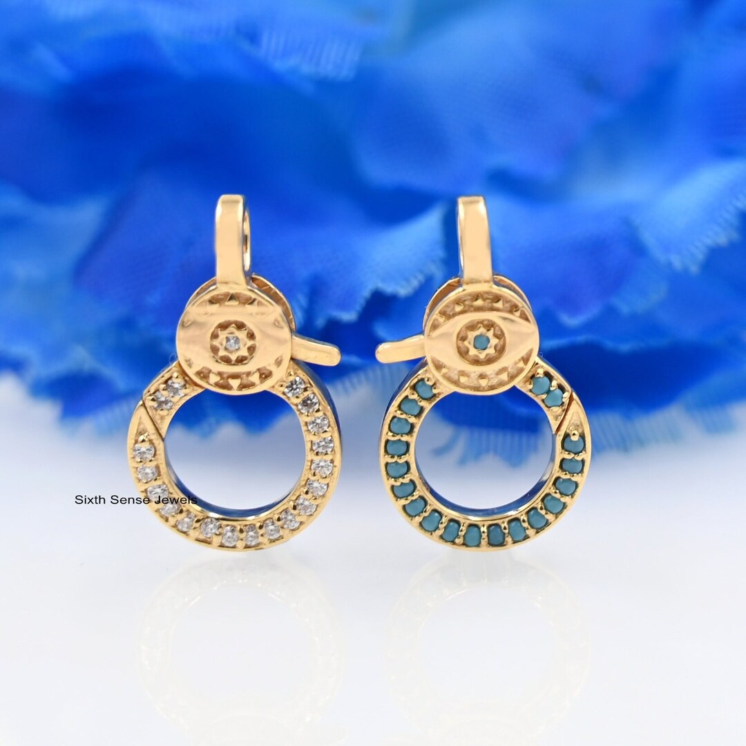 Solid 14K Gold Diamond Lobster Lock, Lobster Push Lock, Enhancer Chain ...