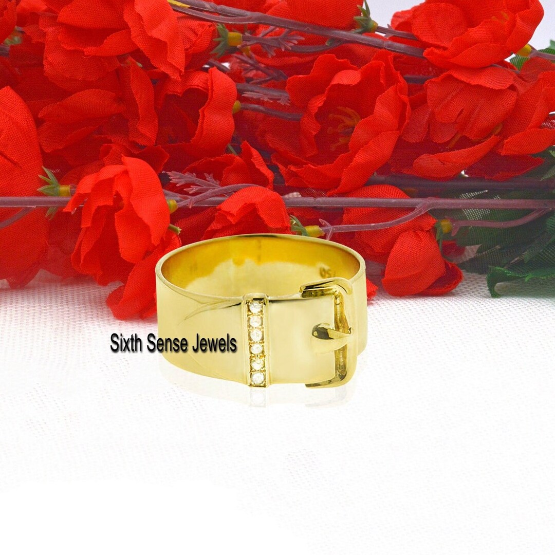 14K Gold Moissanite Cigar Band Ring, Thump Ring - Etsy