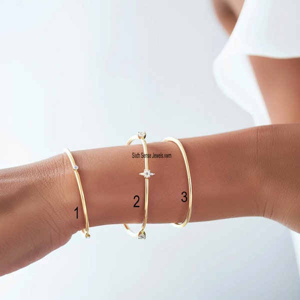 Single Stone Bangle - Etsy