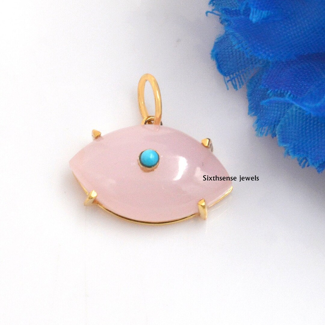 Beautiful Evil Eye Link Charm, 14k Gold Designer Evil Eye Charm ...