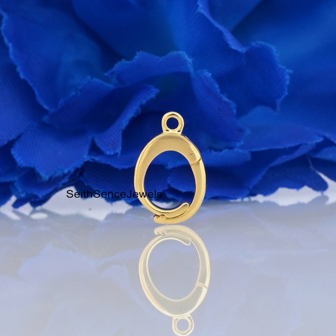 14K Gold Hinged Charm Bail Lock: Necklace Enhancer (15mm) - Etsy