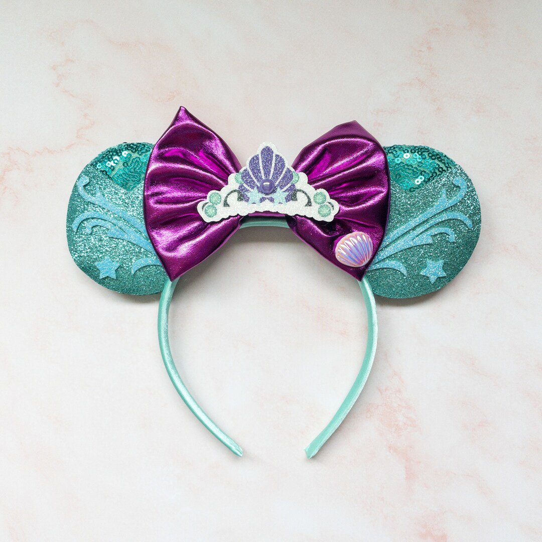 Mermaid Minnie Mouse Ears, Ariel Inspired Minnie Mouse Ears, Mermaid ...