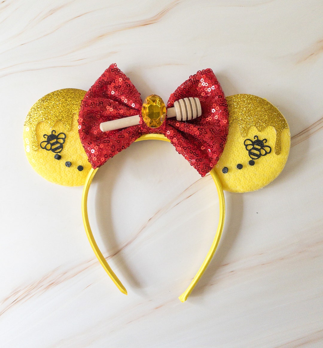 Winnie the Pooh Inspired Minnie Ears, Pooh Mickey Ears - Etsy