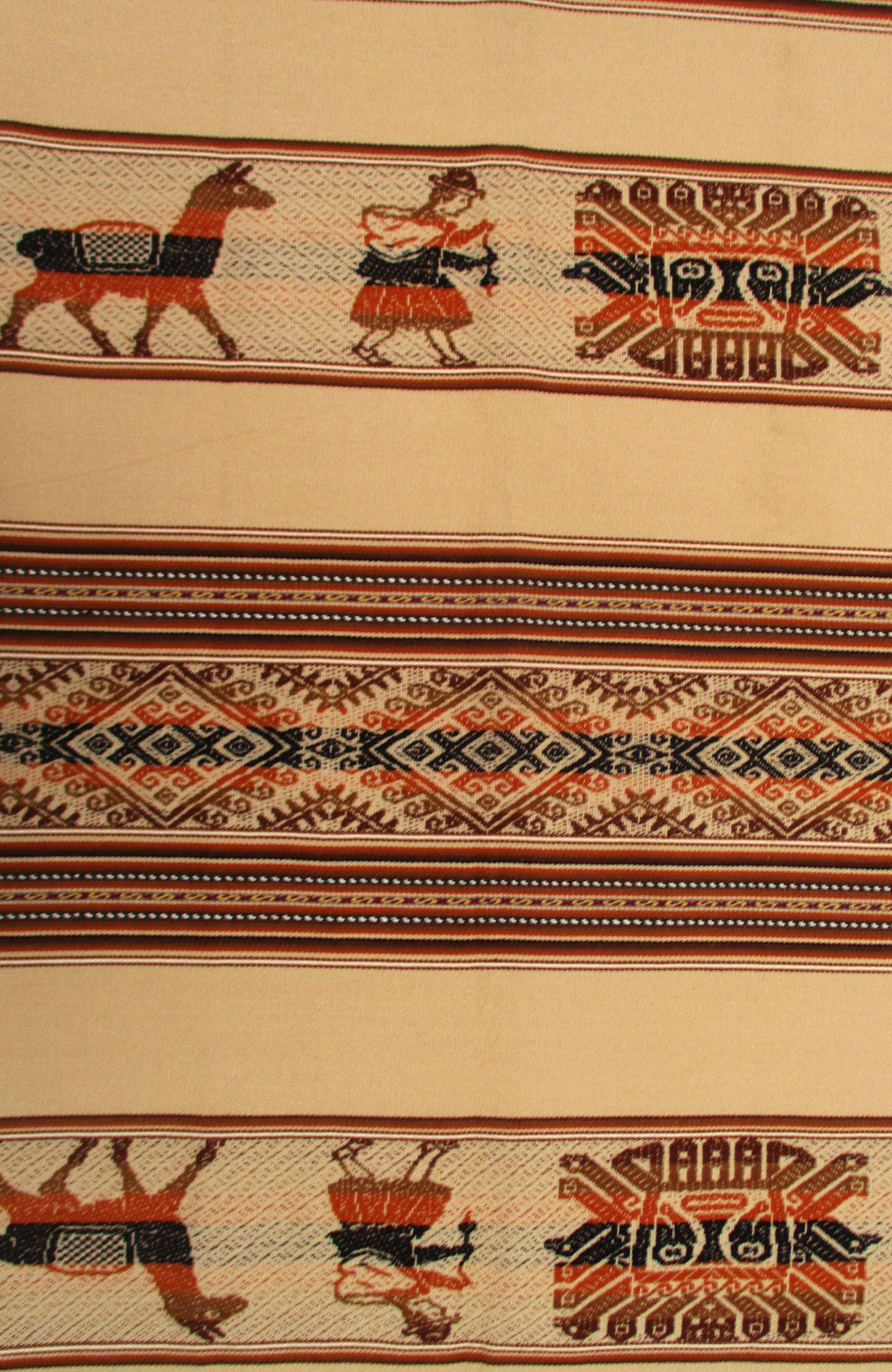 Beige Ethnic Native South American Bolivia Blanket Indoor Tablecloth ...