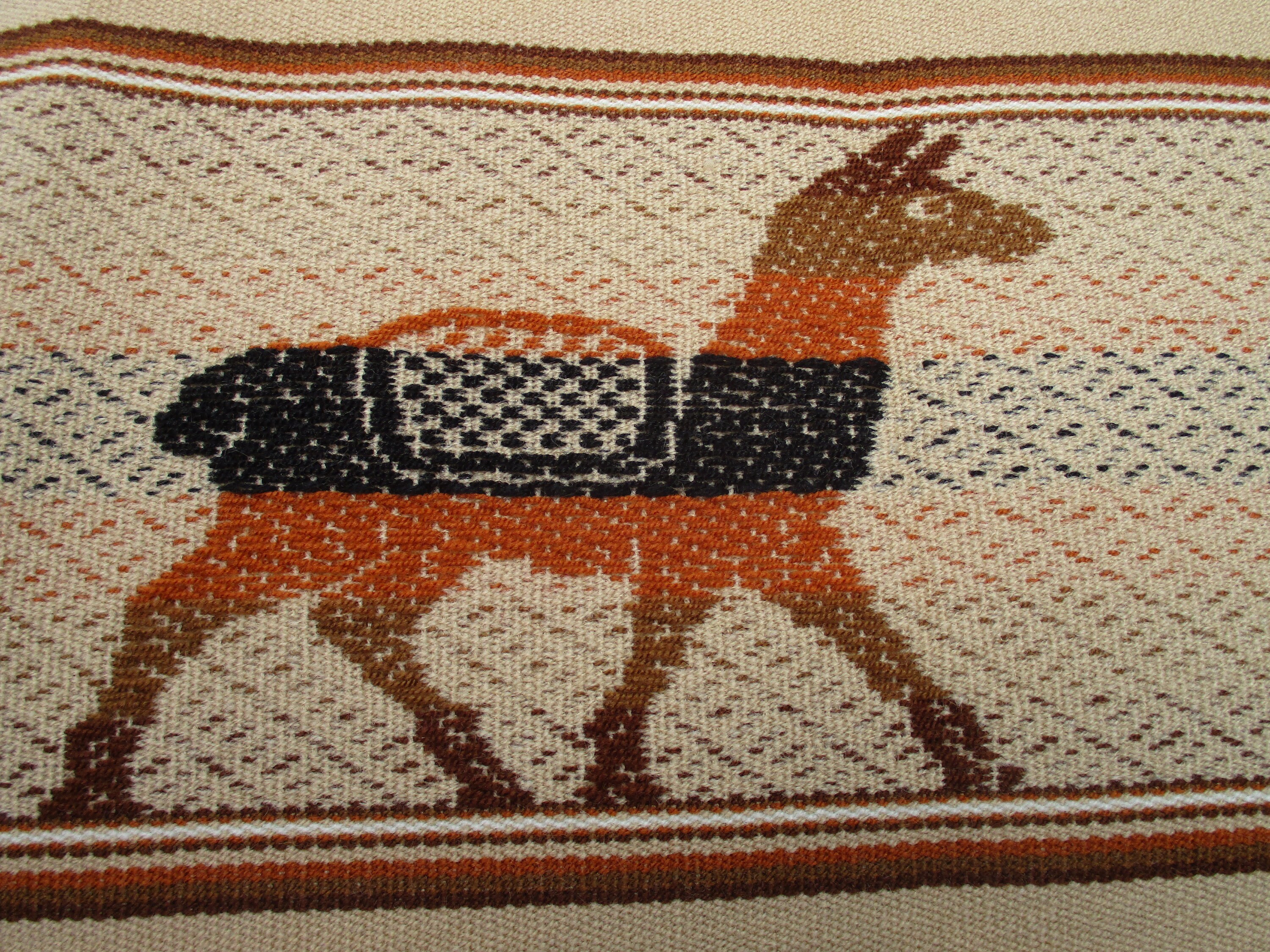 Beige Ethnic Native South American Bolivia Blanket Indoor Tablecloth ...
