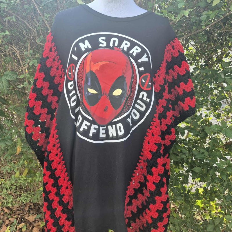 Crochet Poncho T Shirt - Etsy